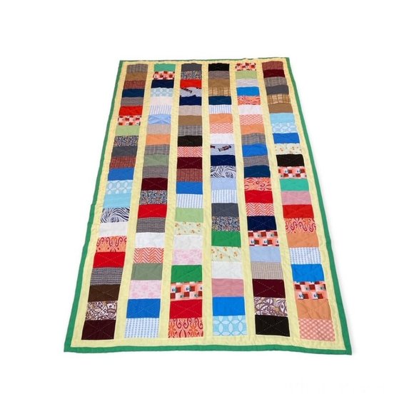 Bedding | Vintage Handmade Patchwork Quilt Multicolor 83 X 52 | Poshmark